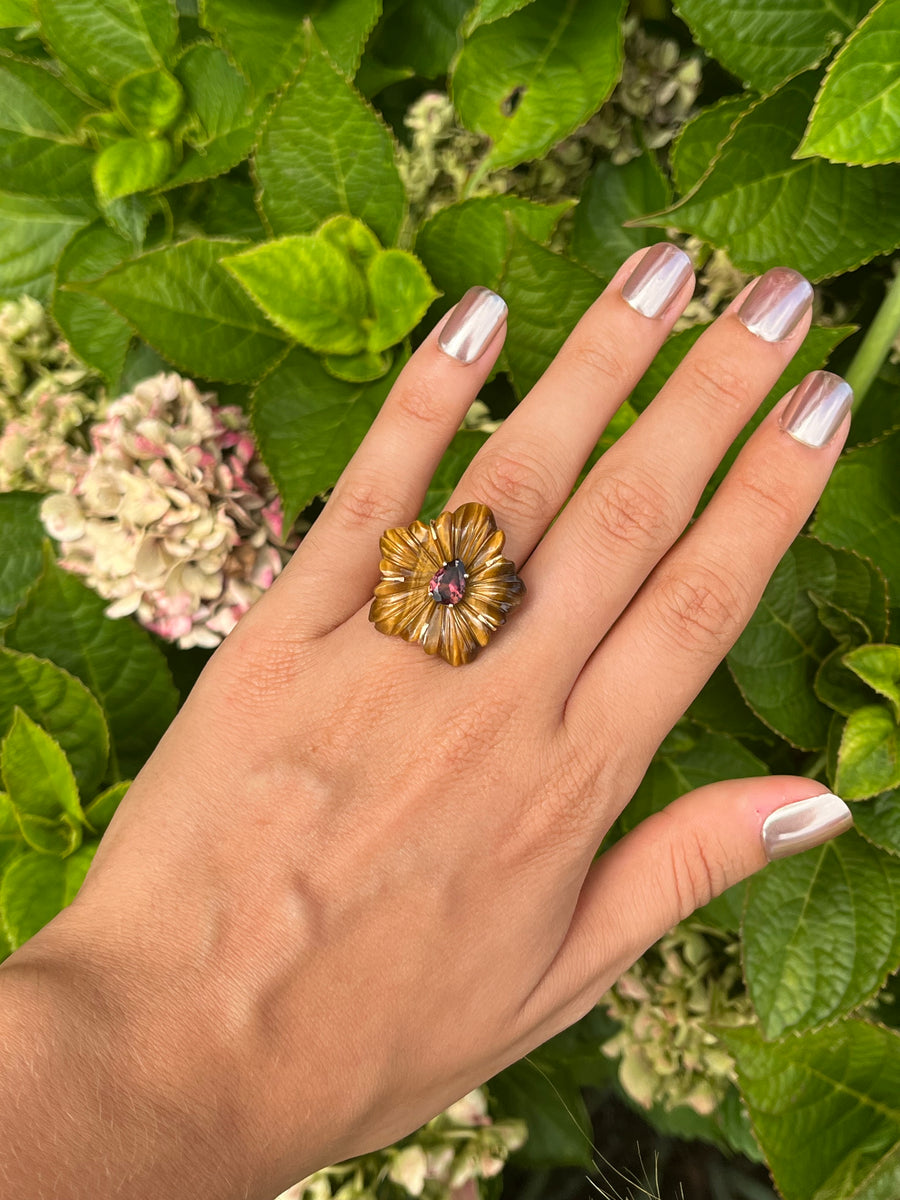 14k “Tiger Lily” ring in Tigers Eye – The Zen Den Shop